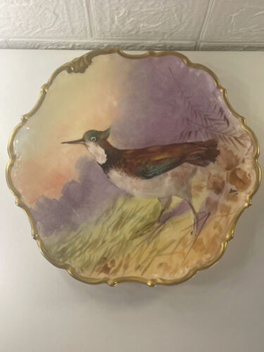 Flambeau Limoges 10" Charger Plate Pheasants Quails Hand Painted Marked ...