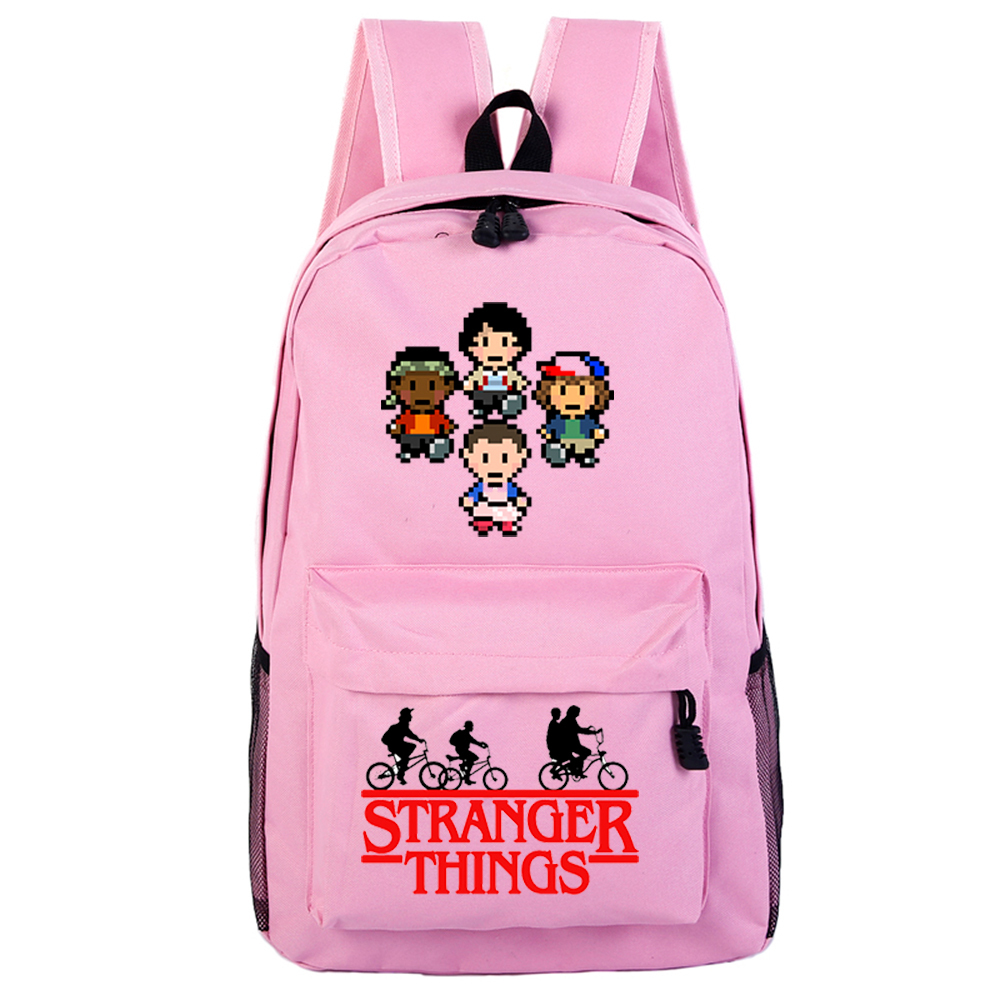 WM Stranger Things Backpack Daypack Schoolbag Pink Bag Joyce Mike - Men ...