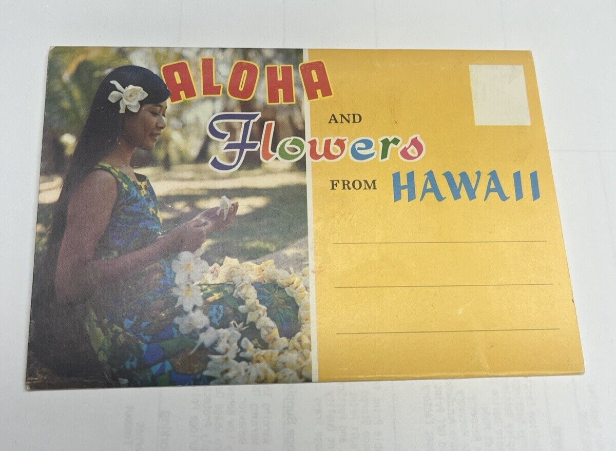 Aloha & Flowers from Hawaii Souvenir Folder 14 Cards - Topographical ...