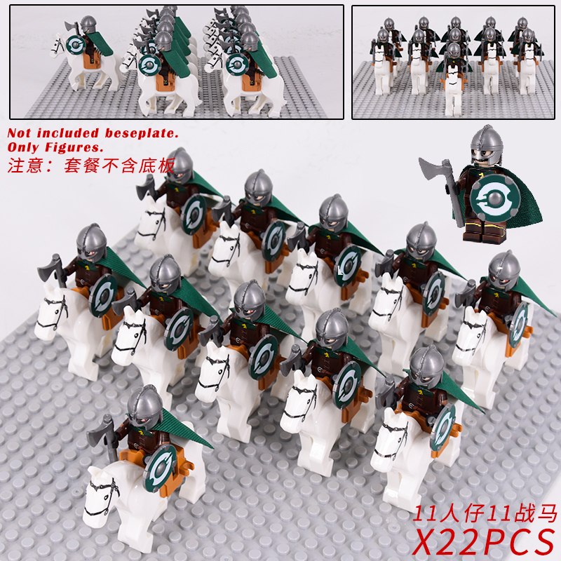 LOTR Mounted Rohan Royal Guards Heavy Axe Army Set 22 Minifigures Lot ...