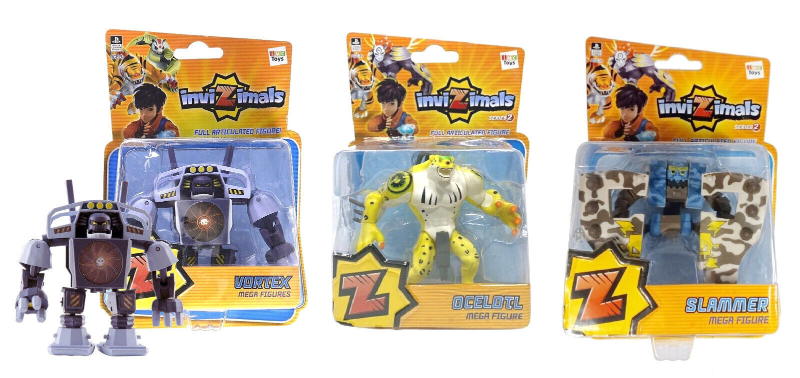 Invizimals Vortex, Ocelotl & Slammer Mega 4.5" Fully Articulated Figure ...