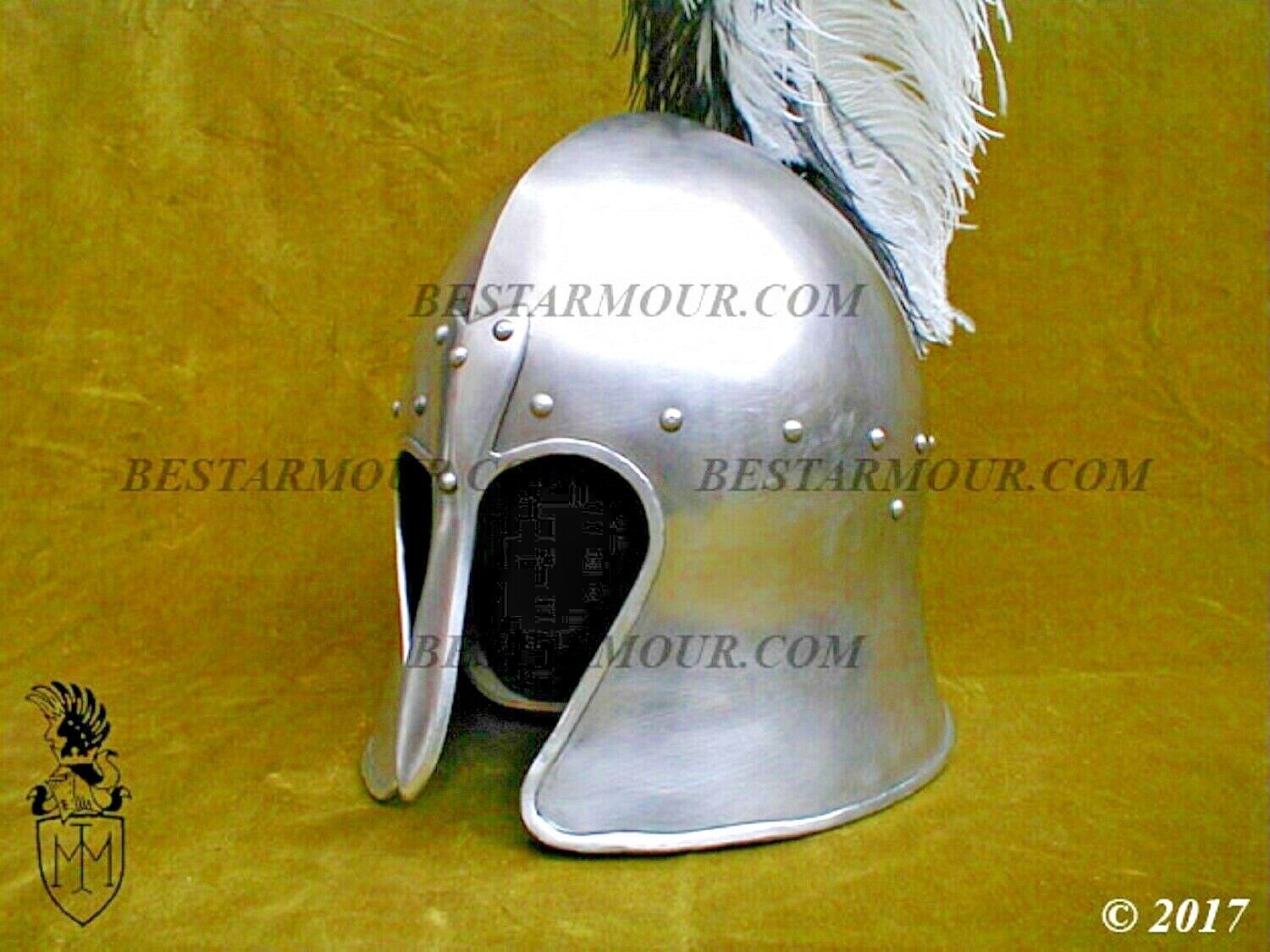 Medieval Barbuta Helmet Solid Steel Vintage Replica Full Size With ...