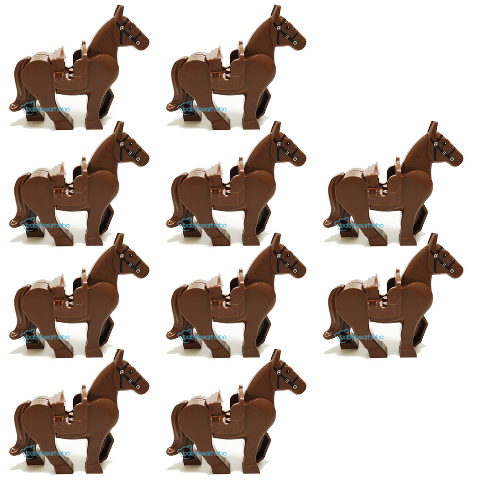 10PCS Lord Of The Rings Hobbit Knight Brown War Horse Army Minifig ...