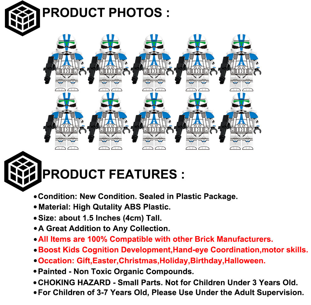 Star Wars 501st Empire Legion jet Troopers 10 Custom Minifigures Lot ...