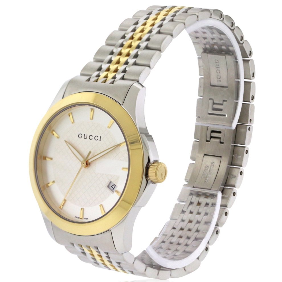 Gucci YA126409 Silver Dial Stainless Steel Strap Gents Watch - Watches