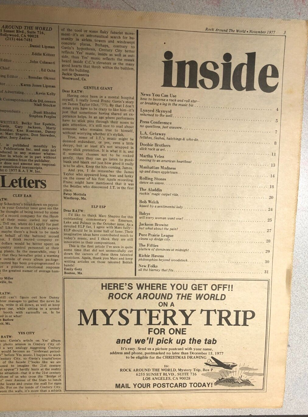 ROCK AROUND THE WORLD #15 vintage 1977 tabloid music newspaper Rolling ...