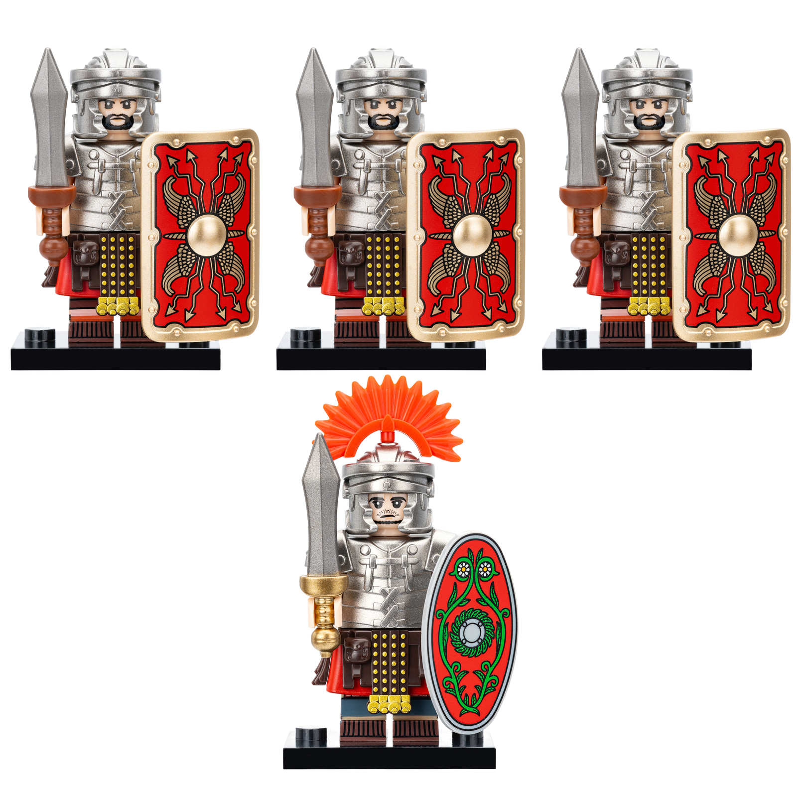 4pcs Ancient Rome Roman Centurion Roman Soldiers Minifigures Minifigs ...