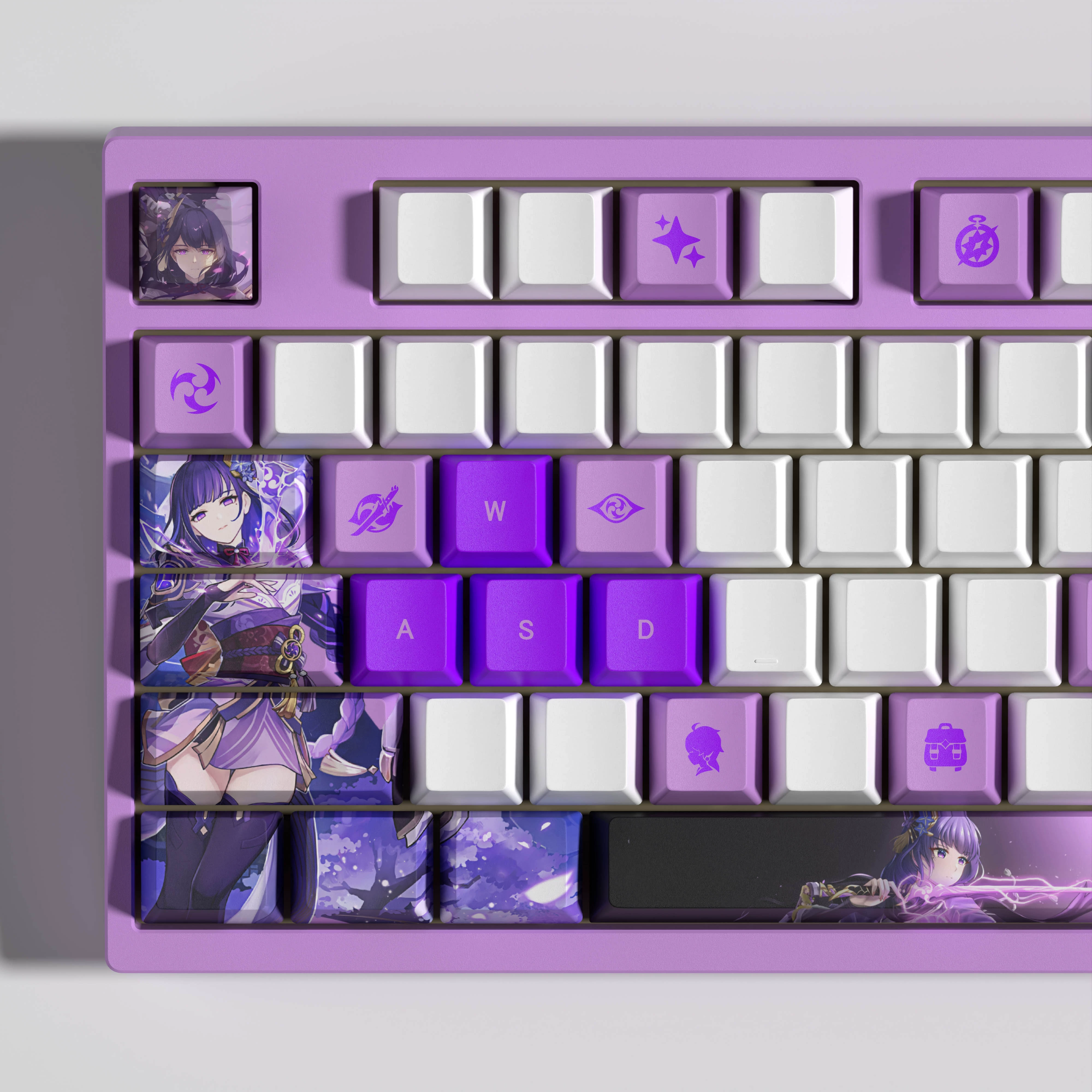 Genshin Impact Themed Keycaps Raiden Shogun PBT heat-sublimation ...
