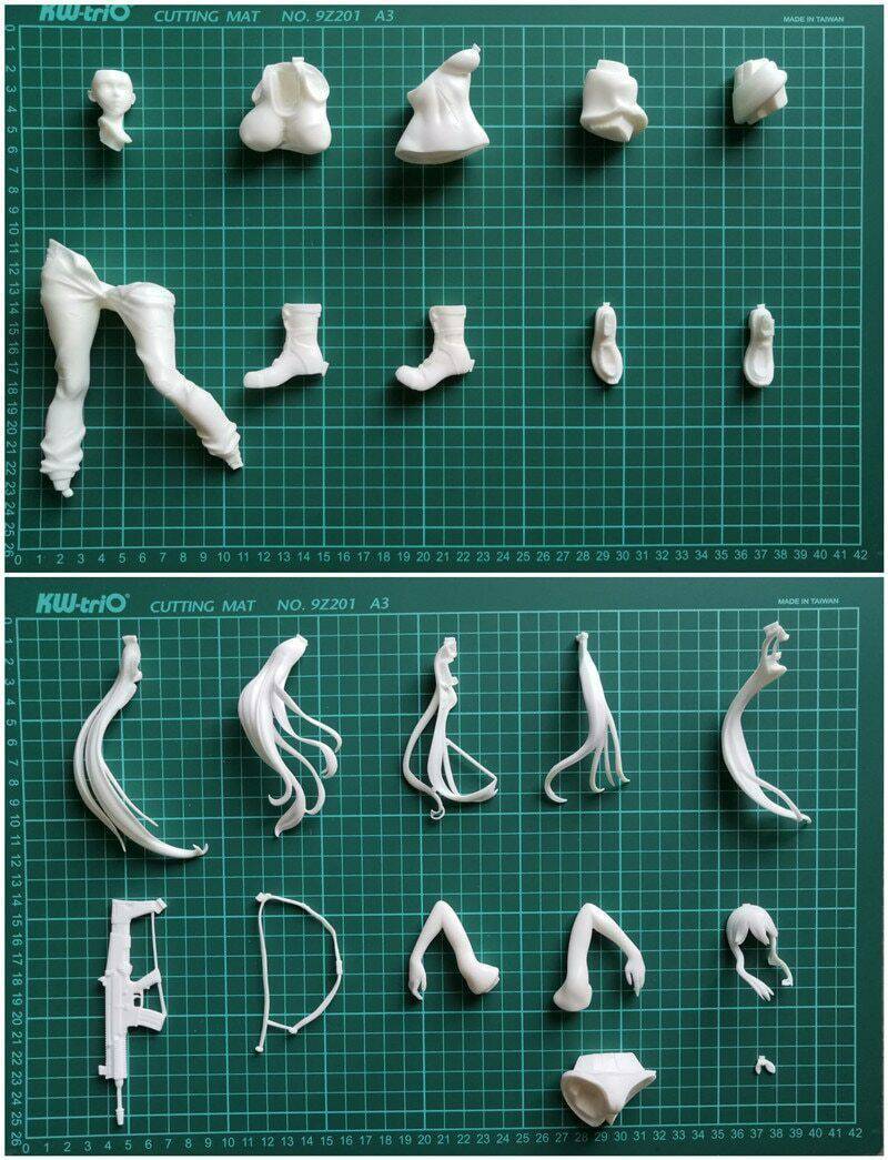 1/6 3D Print Model Kit Modern Beautiful Girl Woman Shooter Unpainted ...