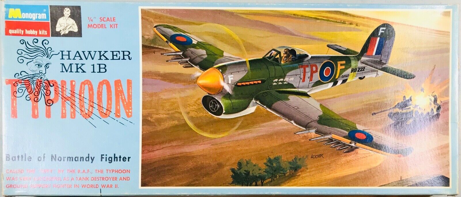 1/48 1/4 Scale Monogram WWII RAF Hawker Mk 1B Typhoon Normandy Plastic ...