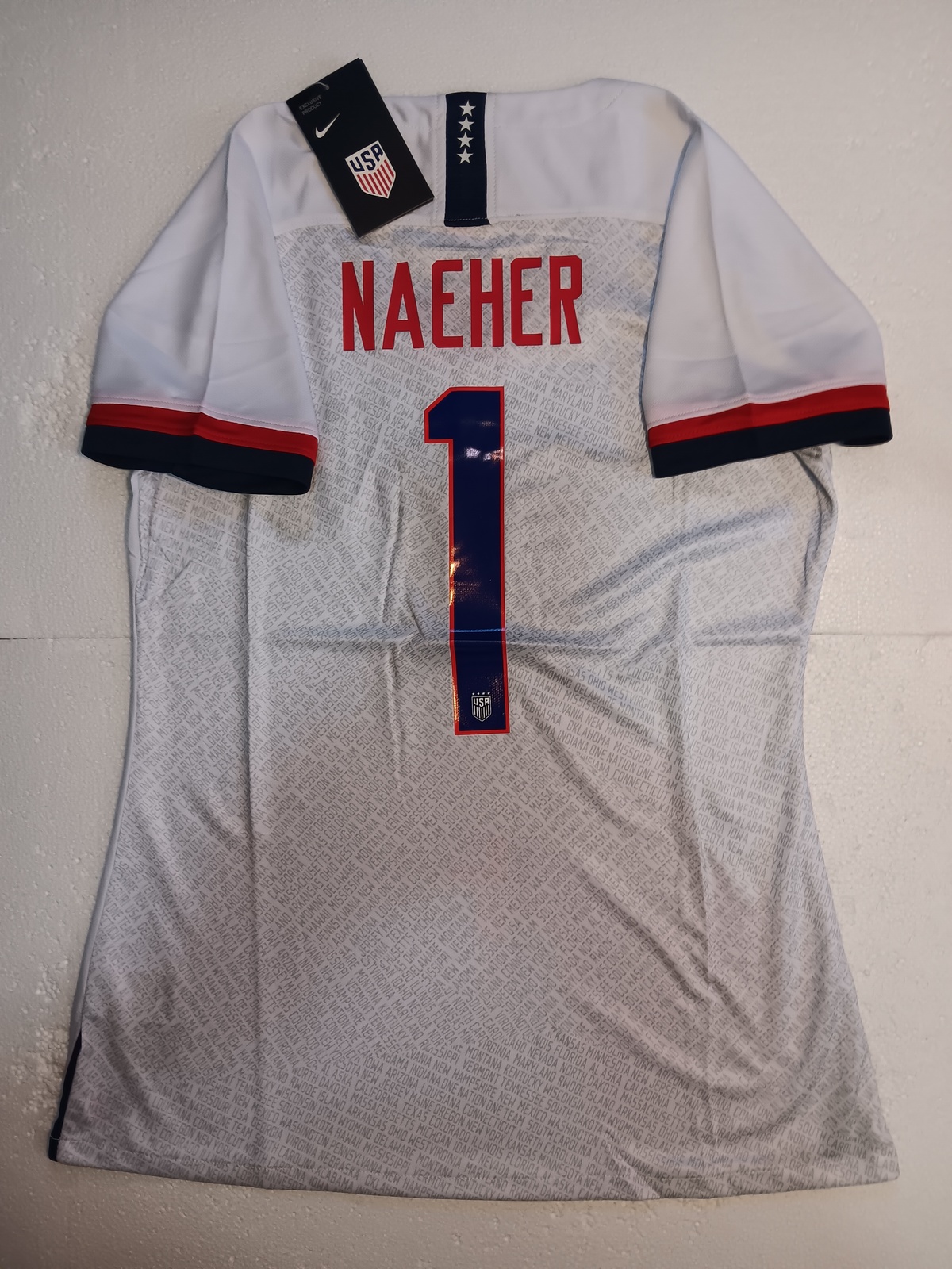 Alyssa Naeher USA USWNT 2019 World Cup 4 Star Home Womens Soccer Jersey ...