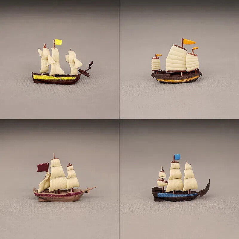 Mini Ocean Vintage Sailboat Pirate Ship Model DIY Micro Figurine Resin ...
