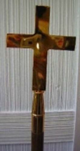 Indoor Flag Pole Flagpole Topper Brass Cross - Weather Stations