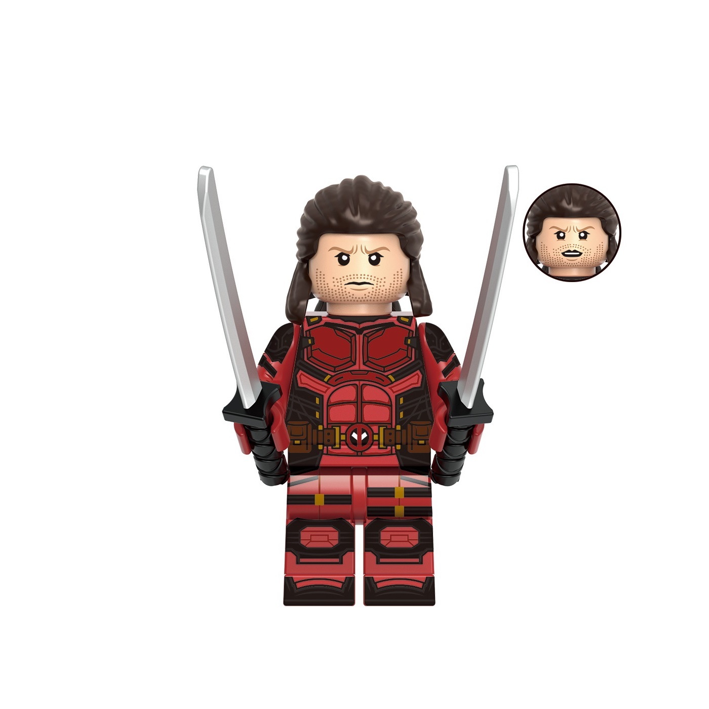 Deadpool (Long Hair) Deadpool & Wolverine Lego Compatible Minifigure ...