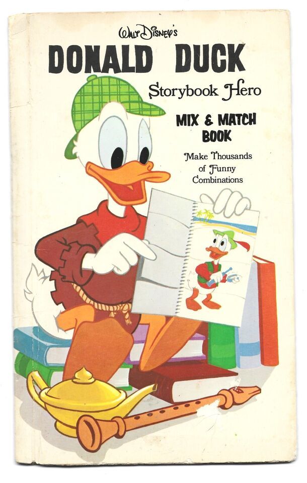 Vintage 1979 Walt Disney's Donald Duck Storybook Hero Mix & Match Book ...