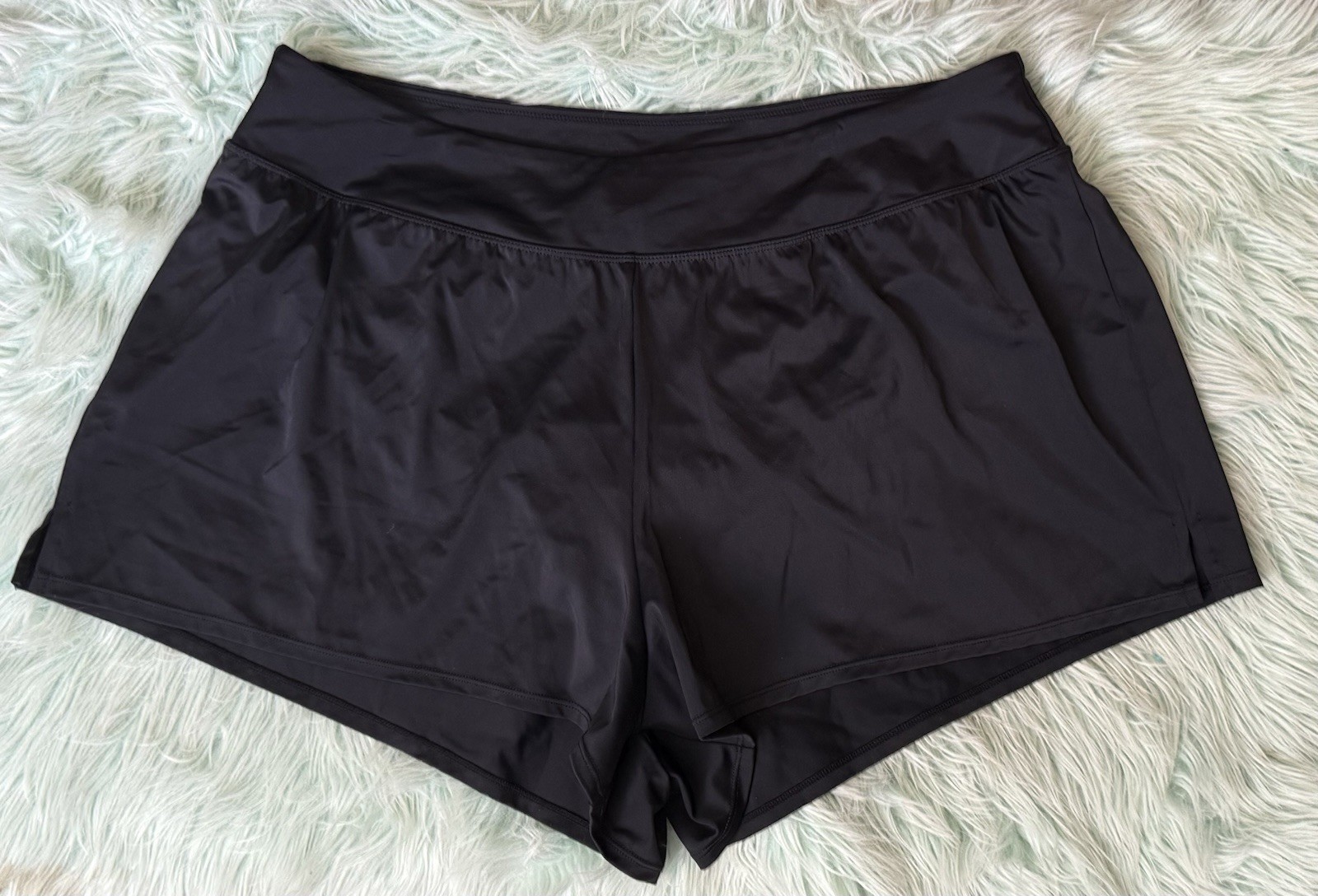 Swim Solutions Swimsuit Shorts Bottoms Size 20W Black Solid Built In ...
