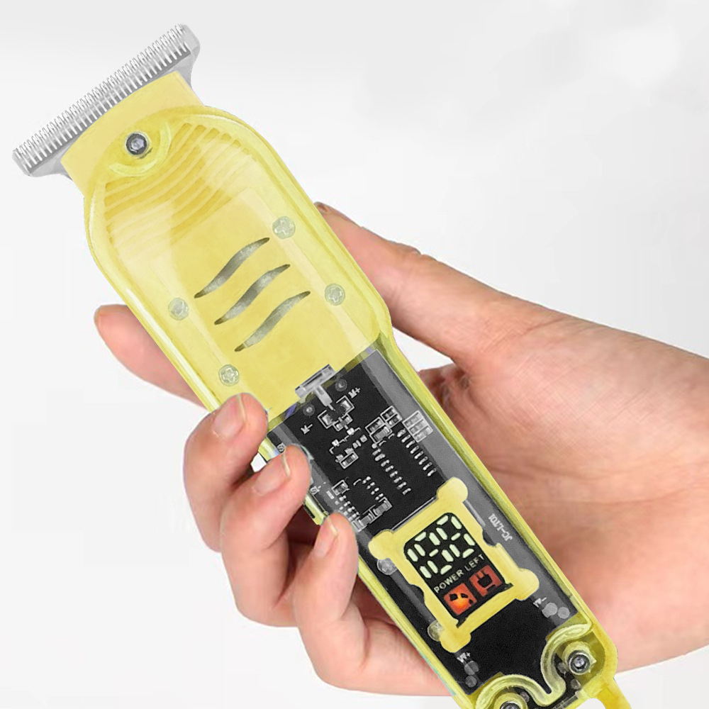 New Transparent Hair Clipper Power Display Hair Trimmer Men's Electric ...