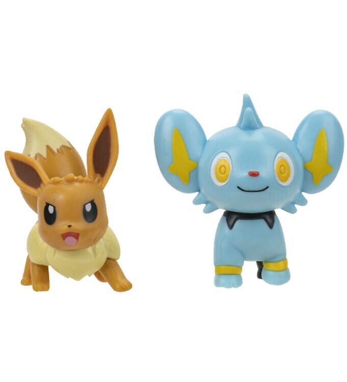 NEW Jazwares PKW2647 Pokemon 2-Inch EEVEE & SHINX 2-Pack Battle Figures ...