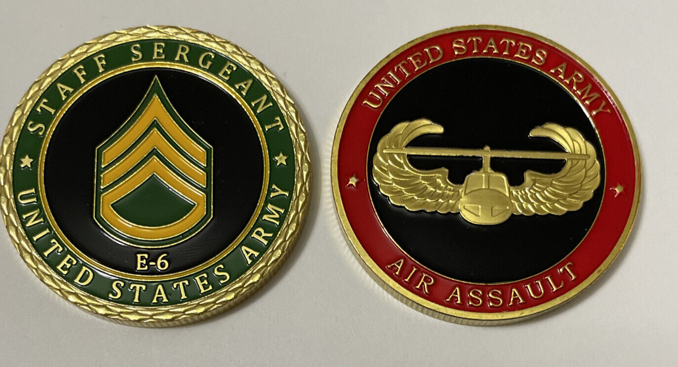 U.S. Army Staff Sergeant Rank And Air Assault Airborne 2 X Challenge ...