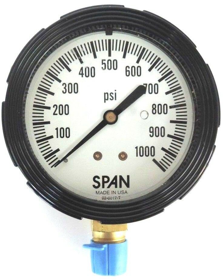 NEW SPAN LFS-210-1000-G-KEMX LIQUID FILLED PRESSURE GAUGE 0-1000PSI ...