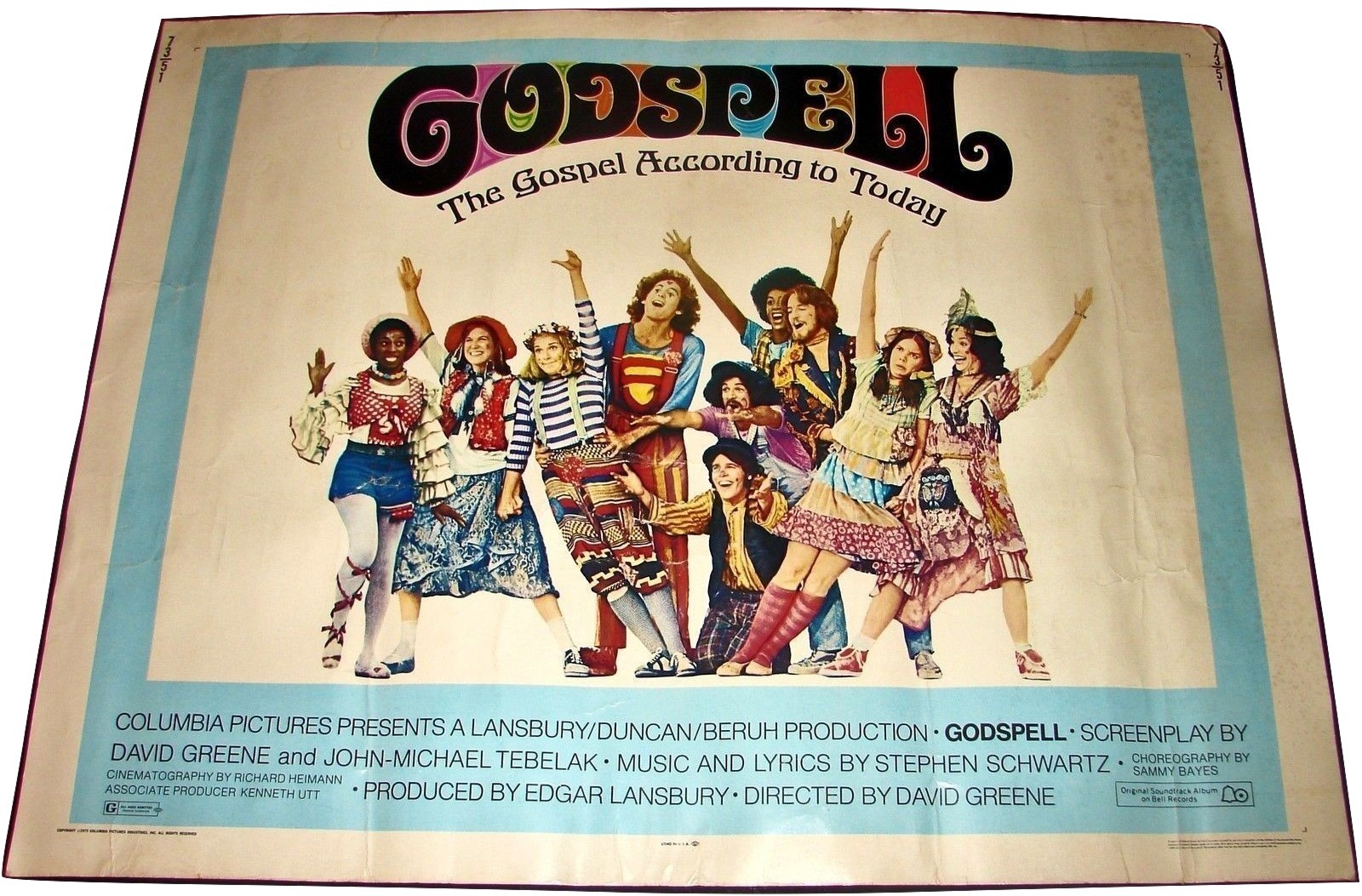 1973 Original GODSPELL Movie Poster Heavy Card Stock 28"x22" 7351 Rare ...