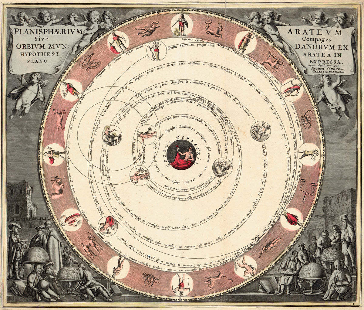 Decorative medieval star chart astrology 24 - Art Prints