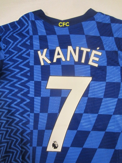 N'Golo Kante #7 Chelsea FC EPL Match Slim Fit Blue Home Soccer Jersey ...