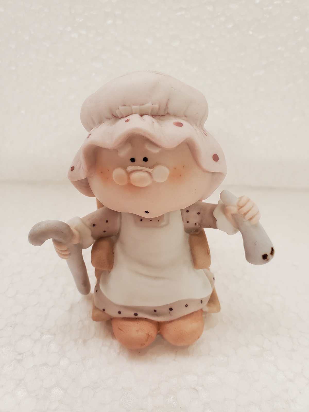 Bumpkins Ceramic Figure Grandma in rocker with Cane and Horn ...