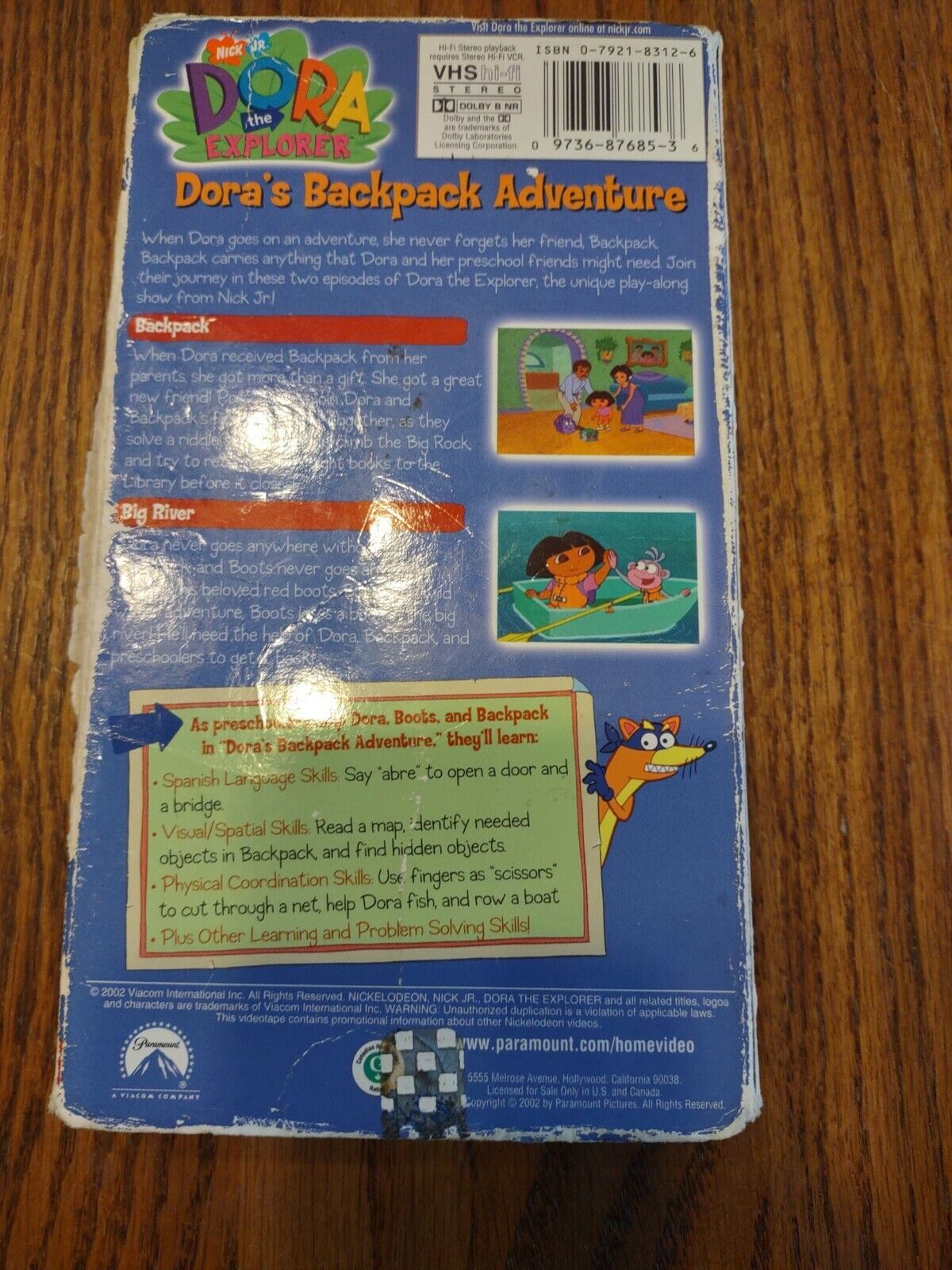 Dora The Explorer Dora's Backpack Adventure Vhs Tape - VHS Tapes