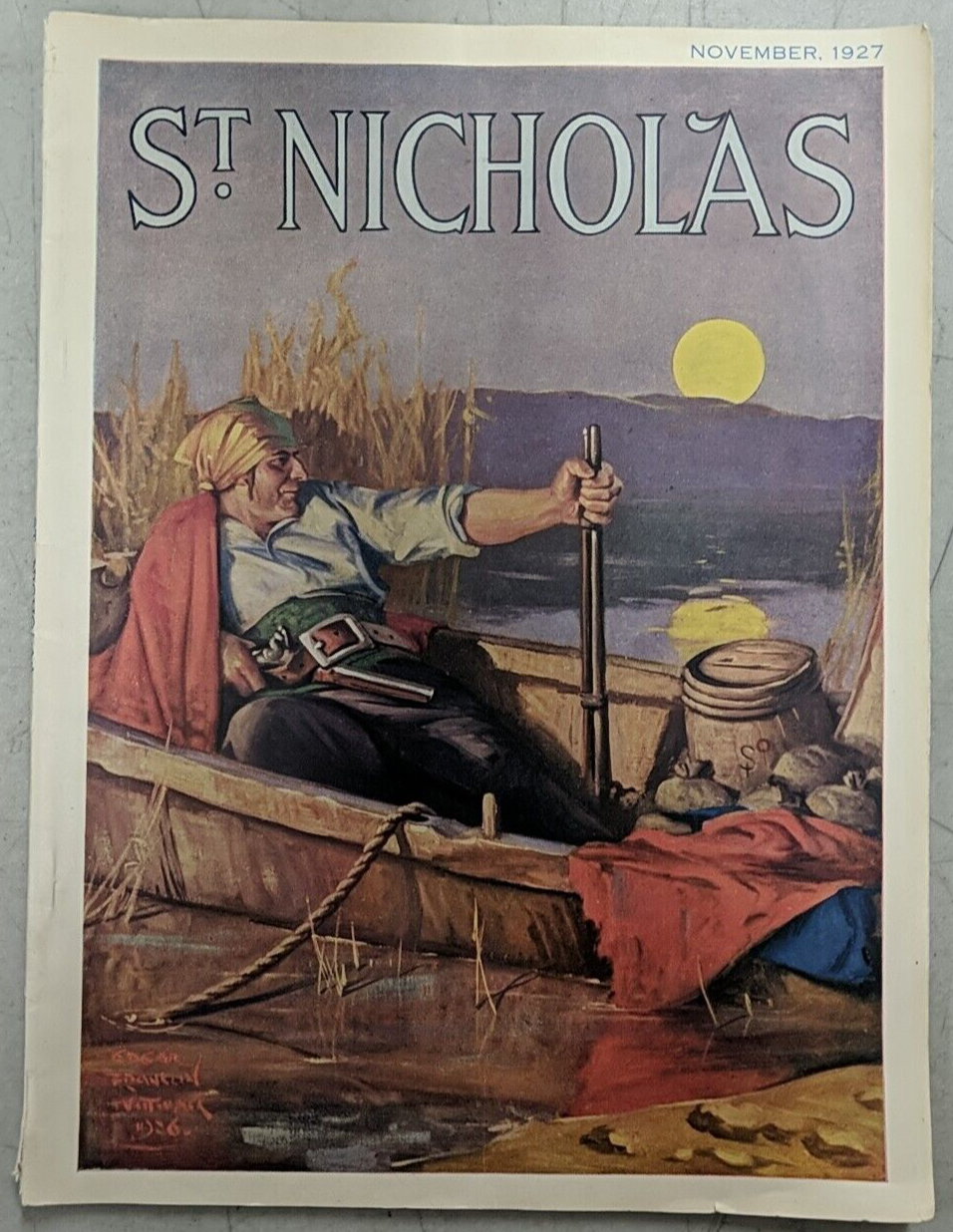 ST NICHOLAS MAGAZINE Nov 1927 Pirates Trains Lemmings Blackbirds Dragon ...