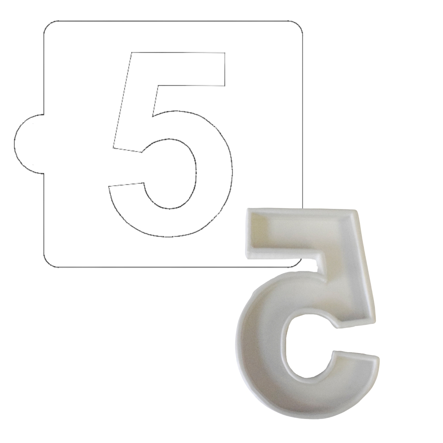 5 Number Counting Stencil And Cookie Cutter Set USA Made LSC108-5 ...