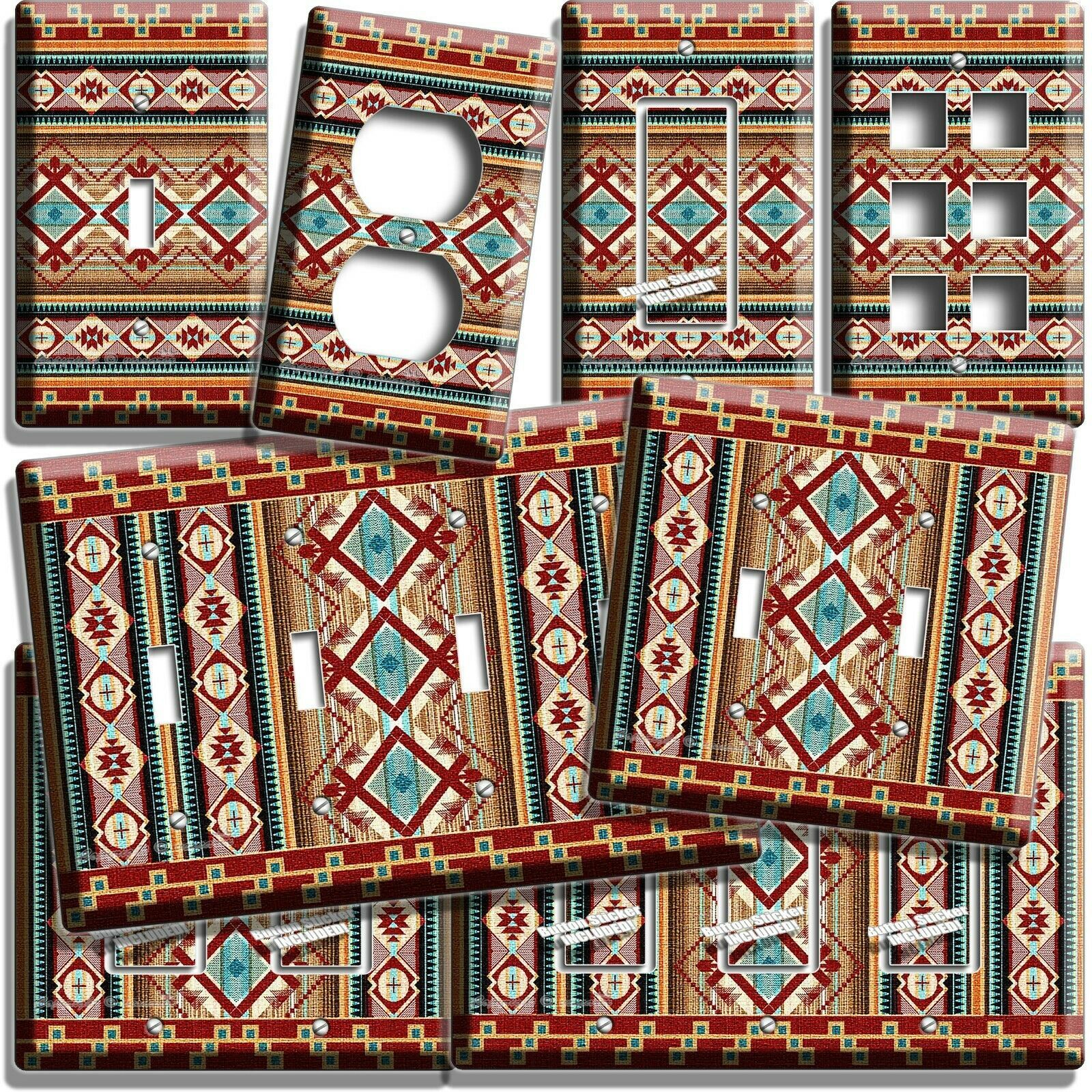 NATIVE AMERICAN SOUTHWEST FOLK PATTERN LIGHT SWITCH OUTLET WALL PLATE ...