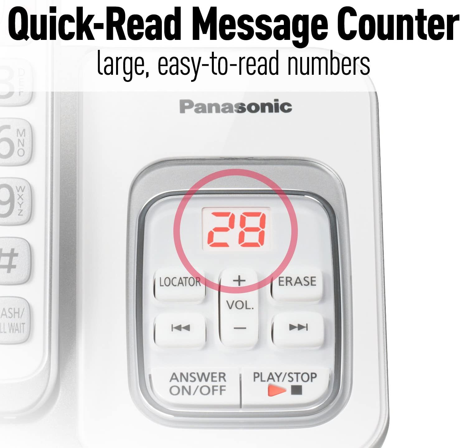 Panasonic DECT 6.0 Expandable Cordless Phone with Answering Machine and ...