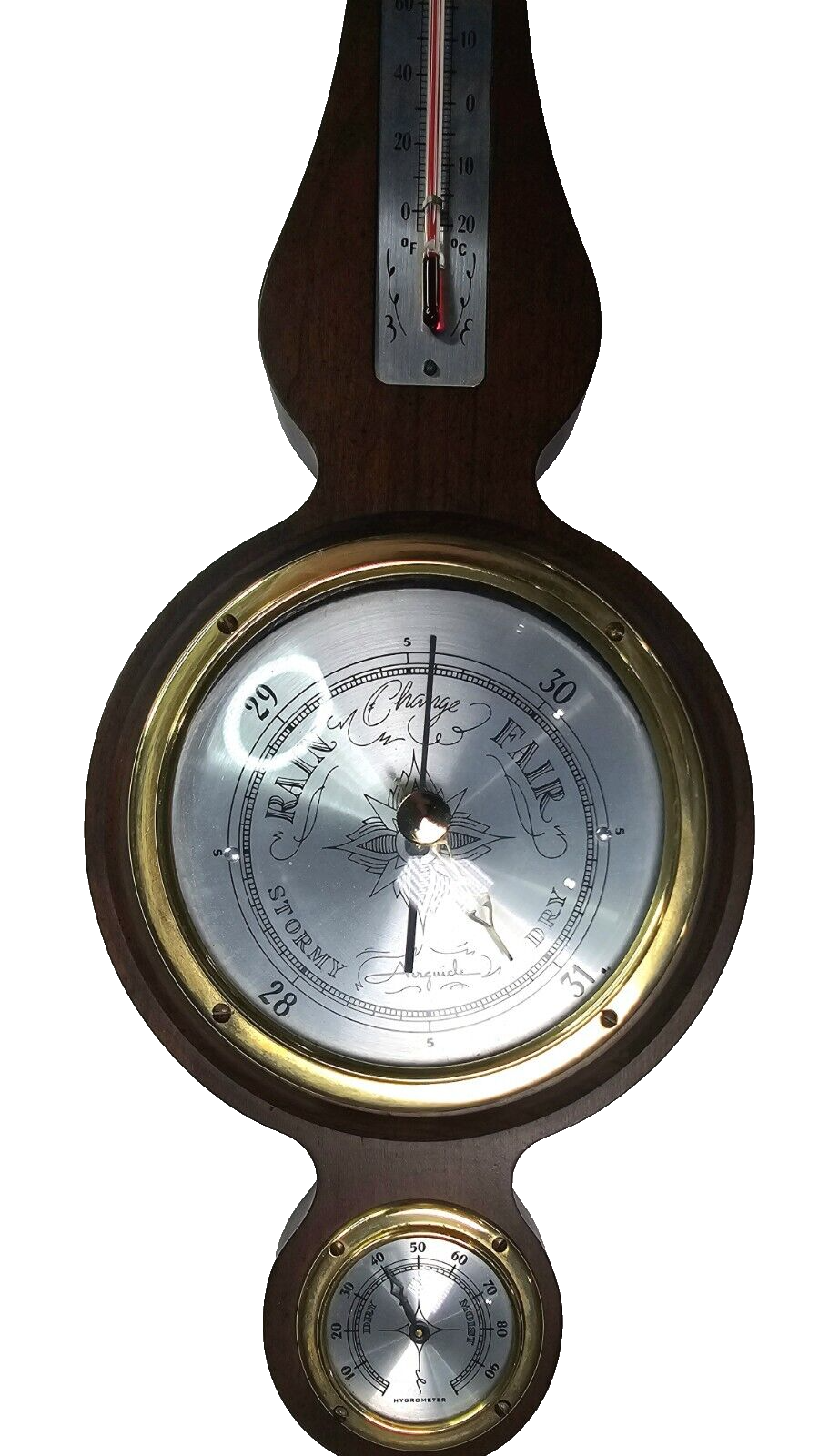 Vintage Airguide Nice Dark Wooden Banjo Style Barometer with ...