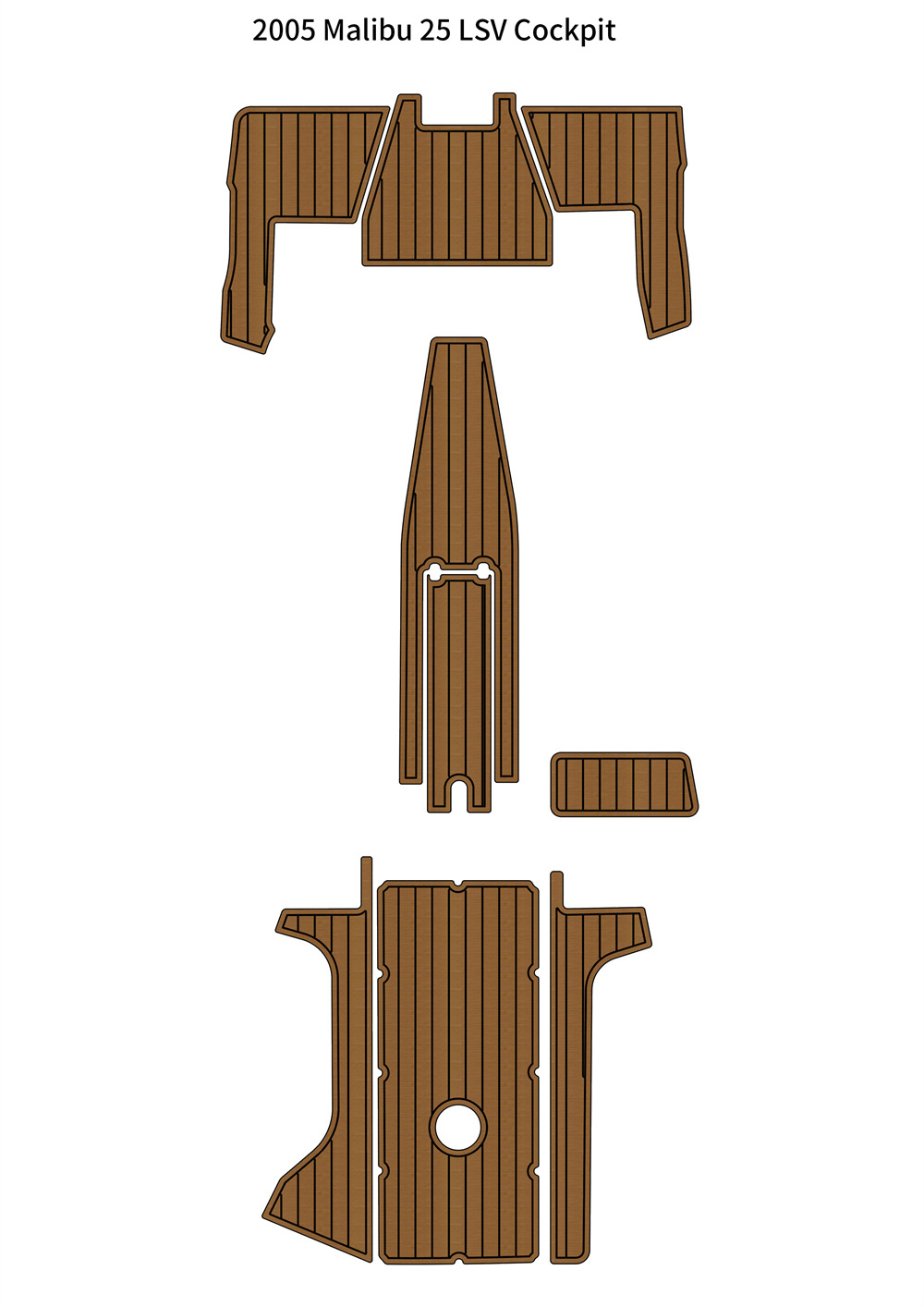 2005 Malibu 25 LSV Cockpit Pad Boat EVA Foam Faux Teak Deck Floor Mat ...