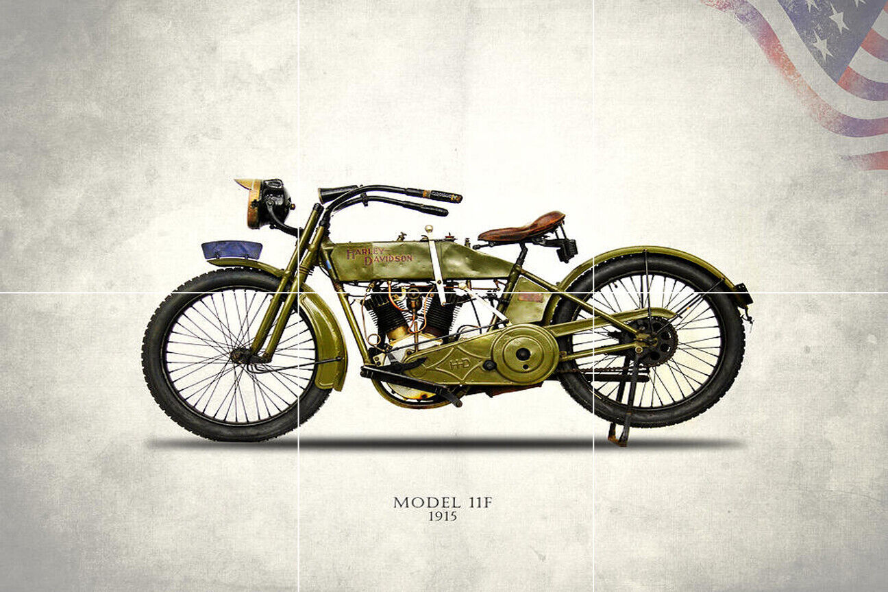model 11f 1915 harley davidson motorcycle Medallion tile backsplash ...