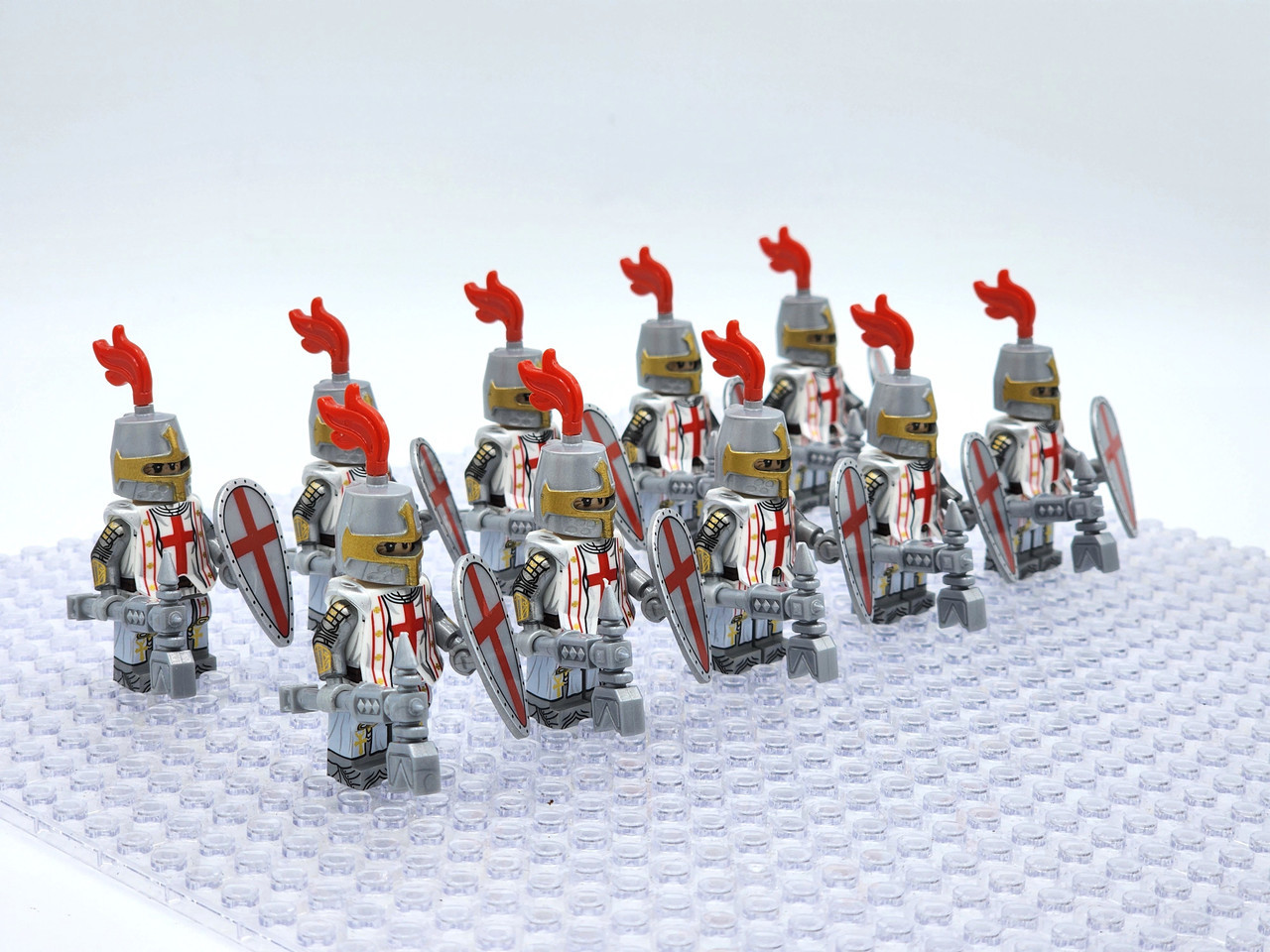 10pcs Crusader Knights Battle priest Minifigures Weapons Accessories ...