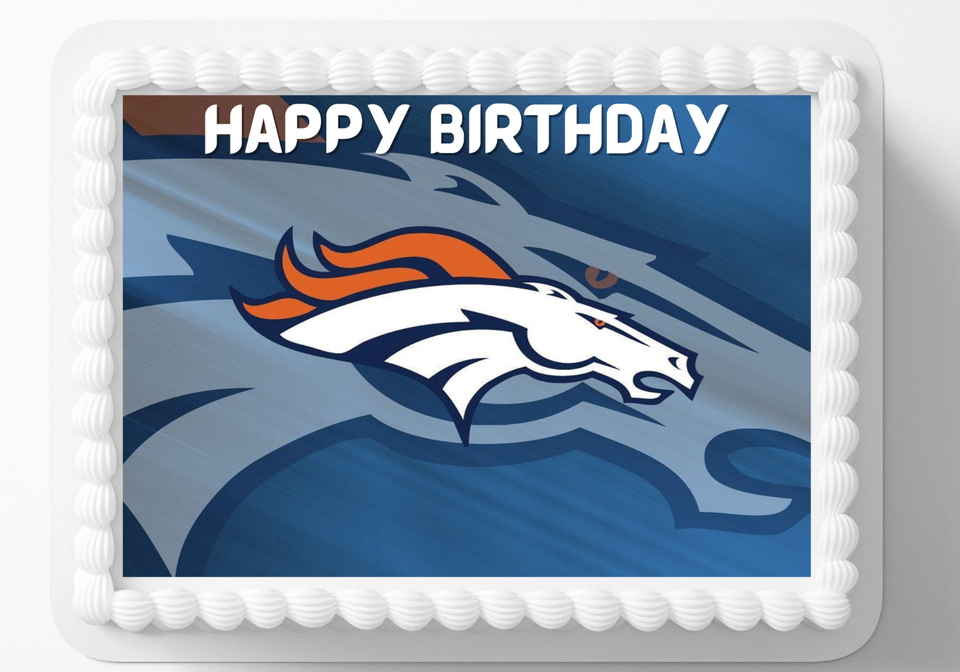 Denver 1/4 sheet Edible Cake Topper Party Edible Cake Football Image ...