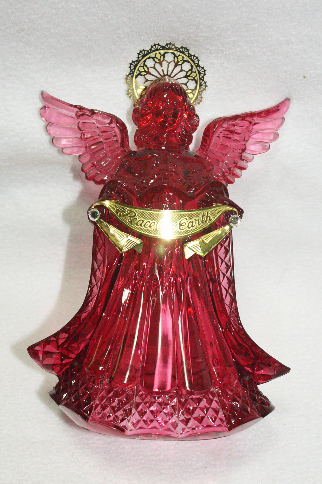 Cranberry Pink Angel Tree Topper - Peace on Earth - Christmas Decor ...