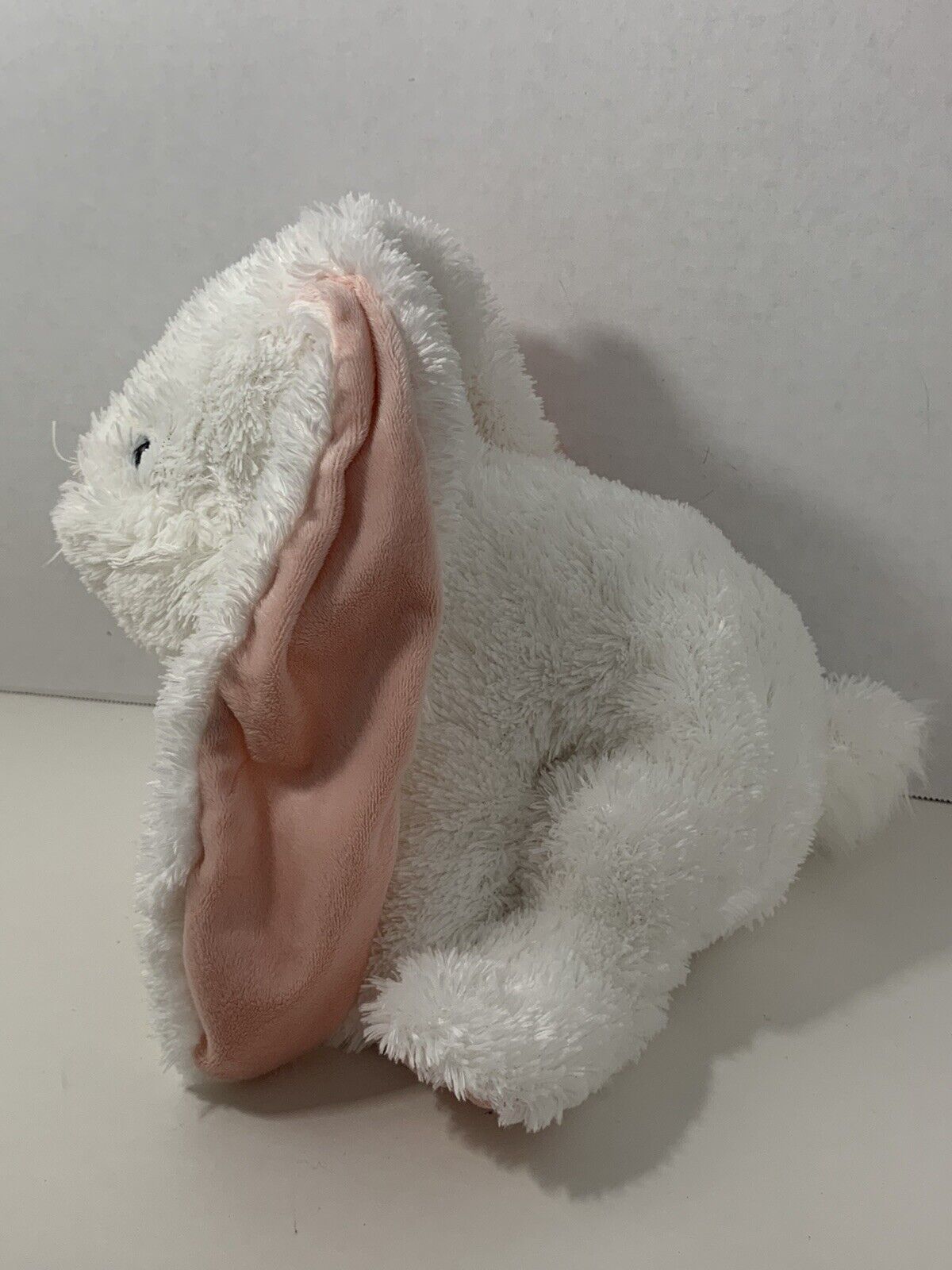Ganz Bouncer Bunny white plush lop rabbit long pink floppy ears beanbag ...
