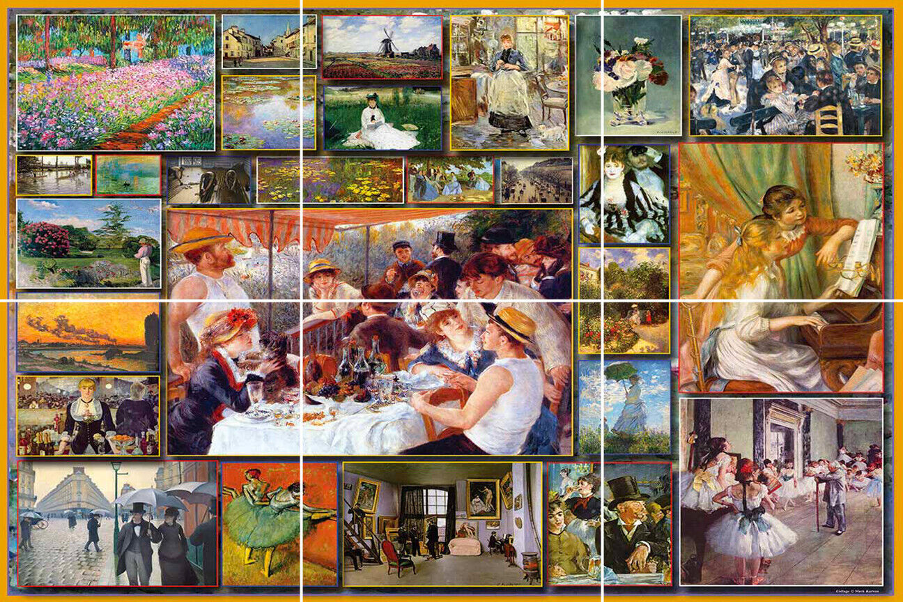 August Renoir painting collage ceramic tile mural medallion backsplash ...