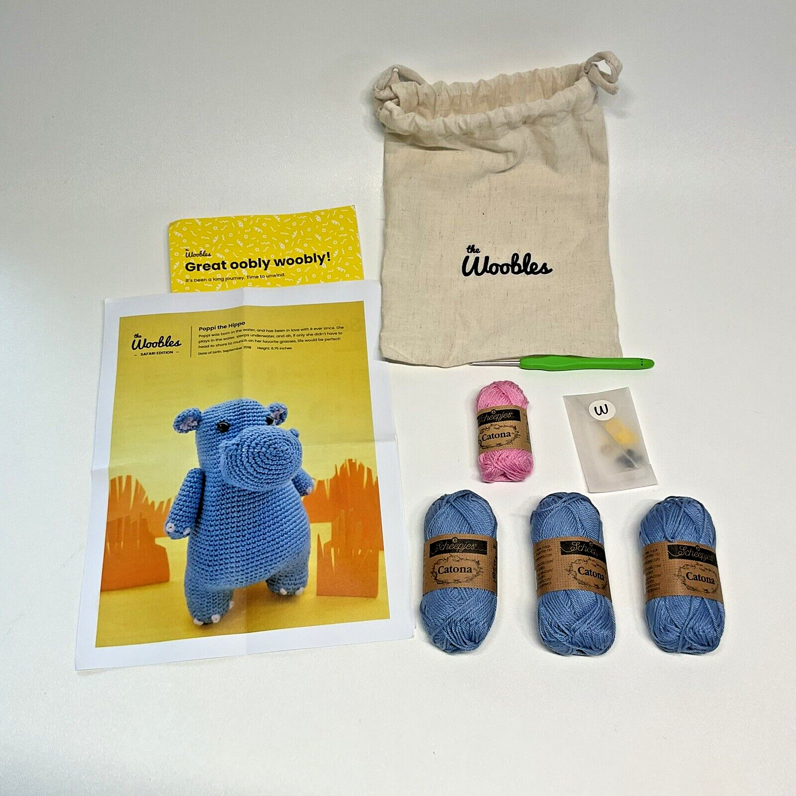 The Woobles Poppi The Hippo Safari Edition Learn Crochet Kit New 2021 ...