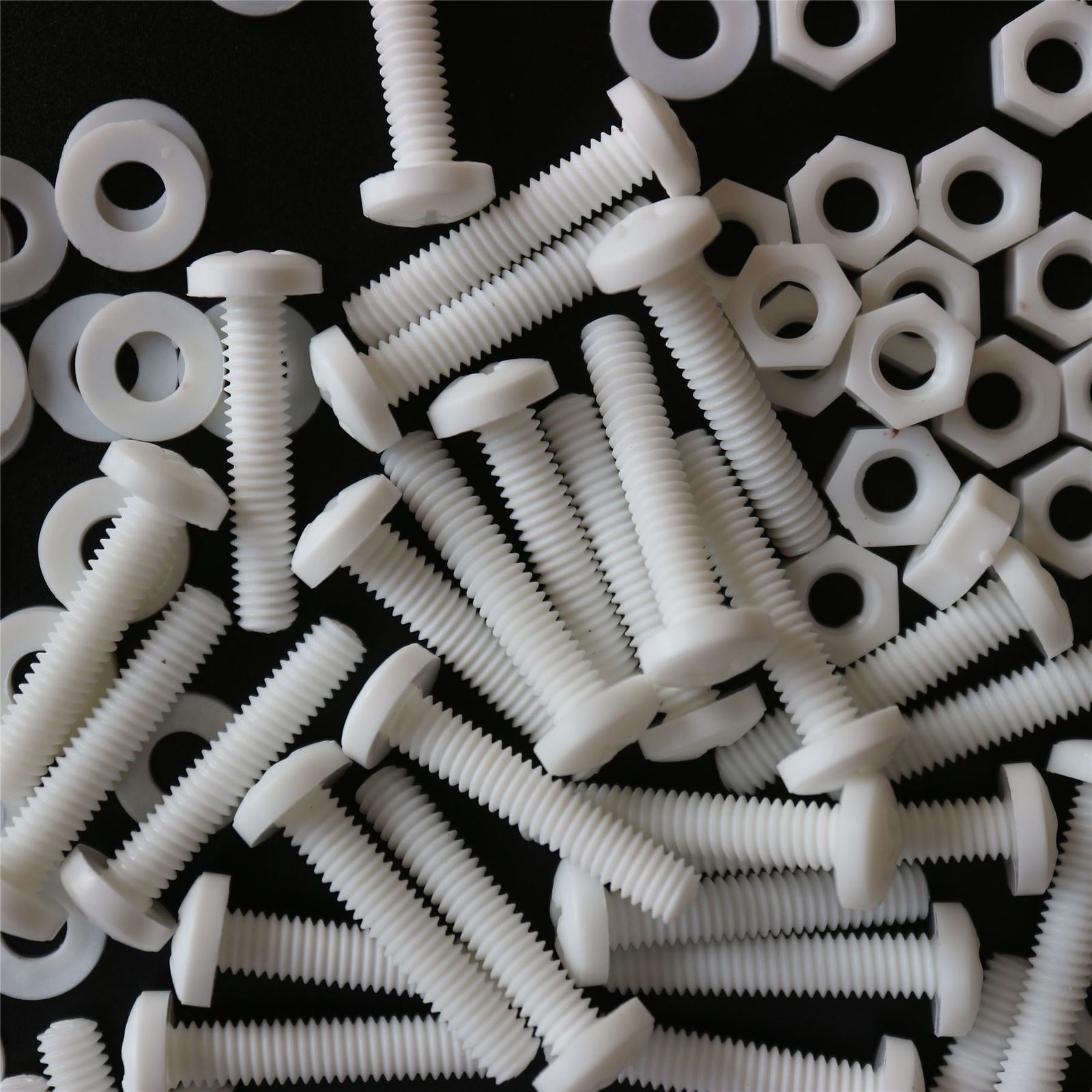 50x White Screws Polypropylene Plastic Nuts & Bolts, M4 x 20mm, Anti ...