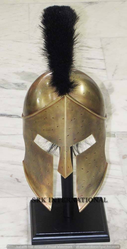 Medieval Armor King Leonidas 300 Spartan Helmet With Black Plume ...