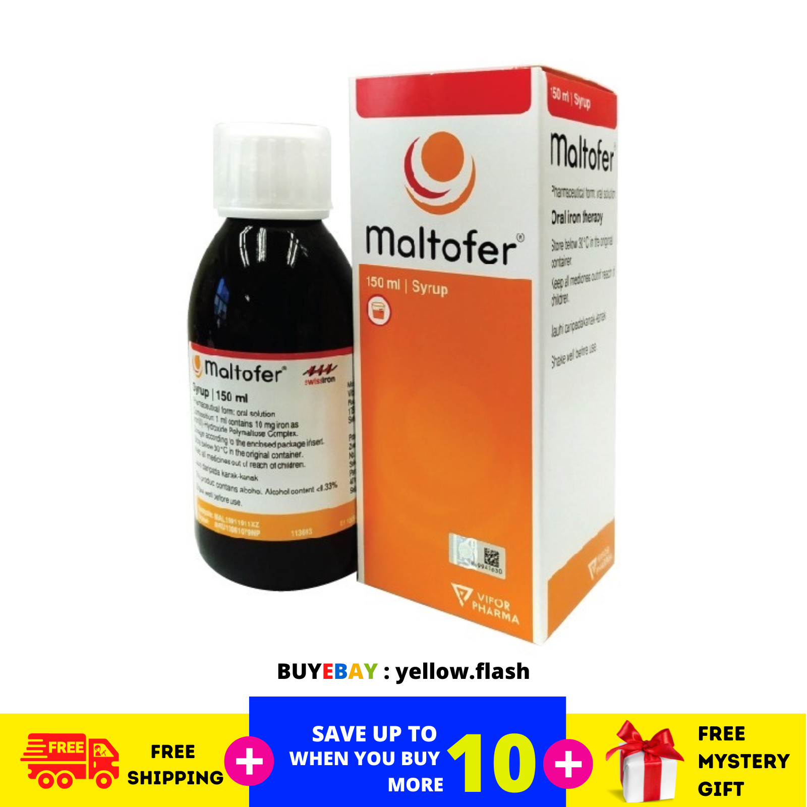 5 X MALTOFER Jarabe 150ml Para Deficiencia De Hierro ENVIO GRATIS ...