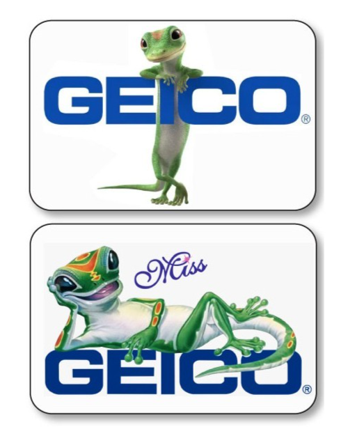 GEICO GECKO MISS AND MARTIN SET OF 2 NAME BADGE HALLOWEEN COSPLAY ...