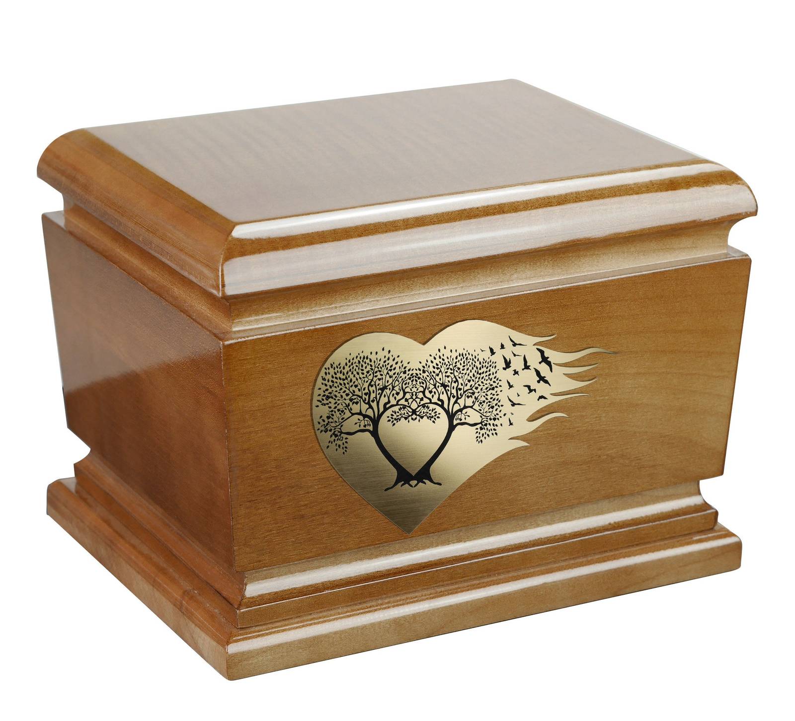 Tree of Life Solid Wood Casket ,Human Funeral Ashes Urn For Adult ...