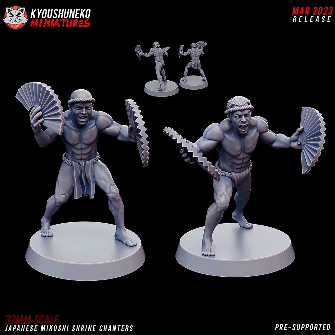 Mikoshi Shrine With Bearers and Chanters * Japanese Fantasy Miniatures ...