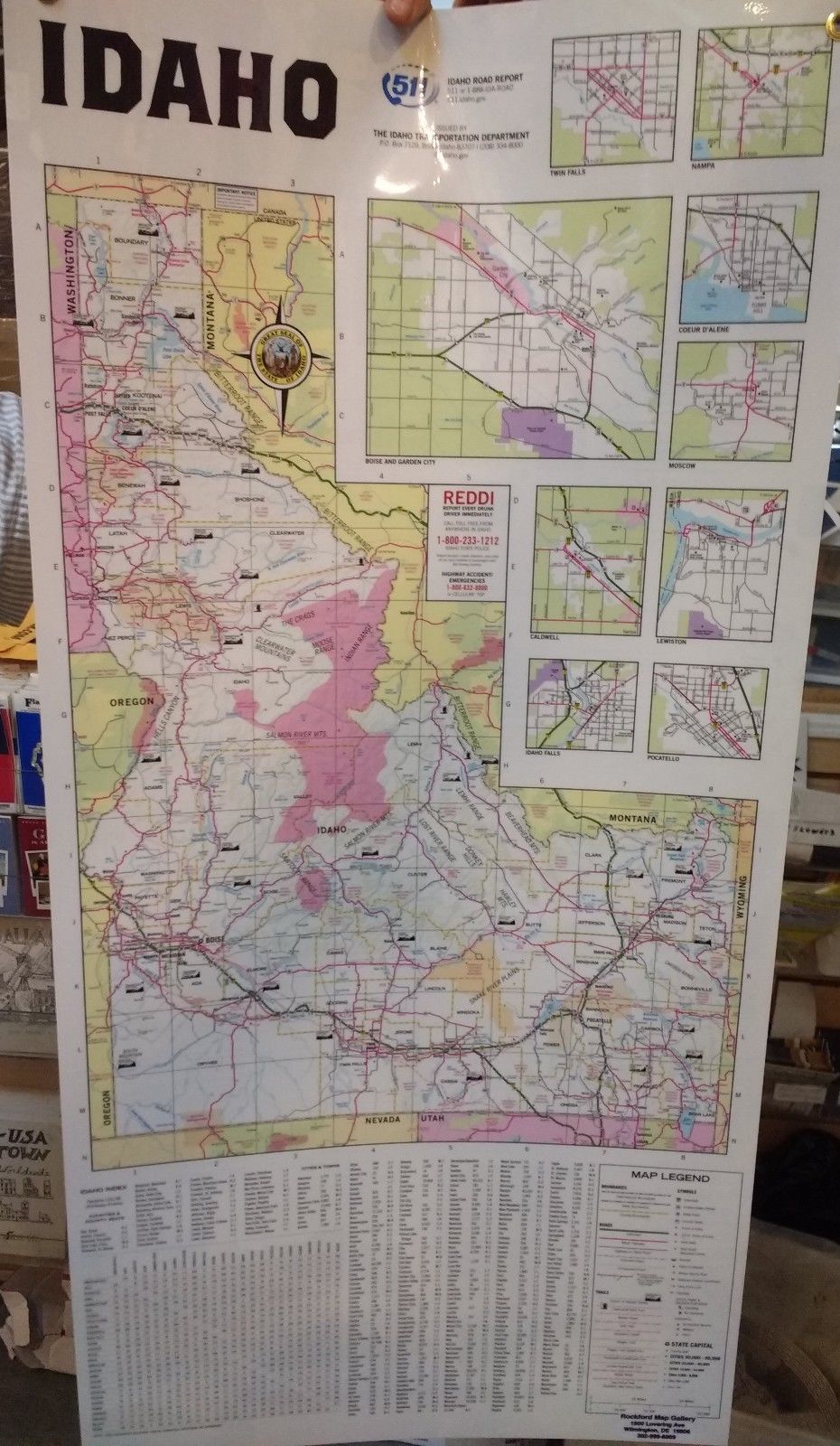 Idaho State Highway Laminated Wall Map - Maps & Atlases