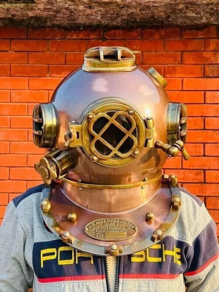 Antico casco subacqueo 18 pollici US Navy Mark V Deep Sea Divers Helmet ...
